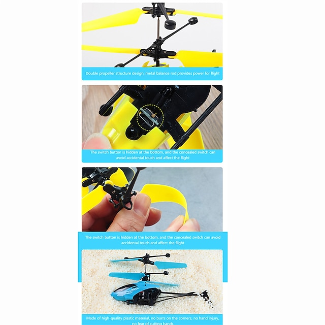 2.4Ghz 2 Channels Alloy Mini RC Helicopter with LED Light for Kids ...