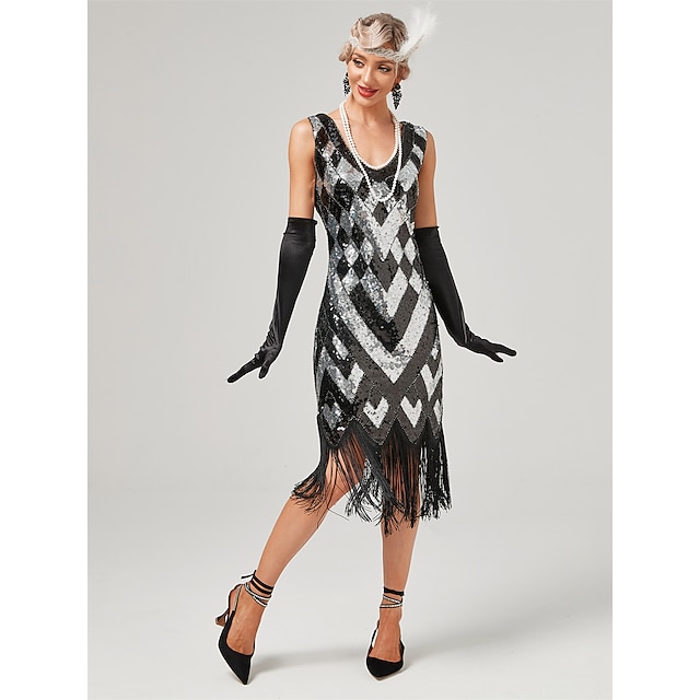 Roaring 20s 1920s Cocktail Dress Midi Flapper Dress Dress Prom Dress ...