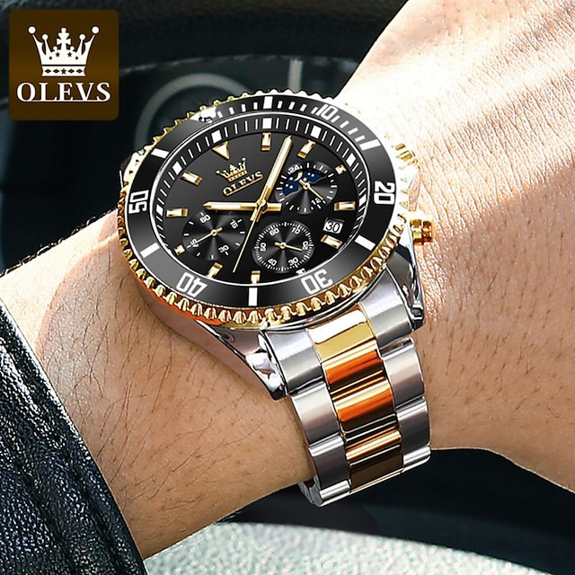 OLEVS Quartz Watch for Men Fashion Luxury Dive Classic Quartz Men's ...