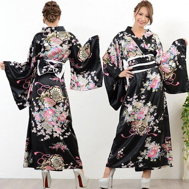 Women's Yukata Robe Kimono Japanese Traditional Masquerade Adults ...