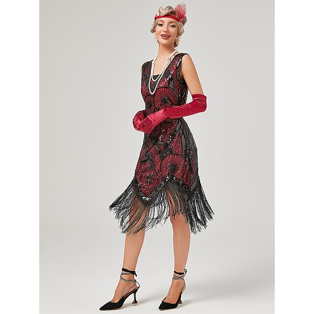 Roaring 20s 1920s Knee Length Dress Flapper Dress Prom Dress Normal ...