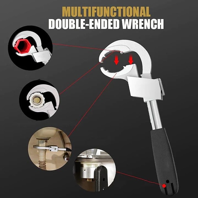 Universal Adjustable Double-ended Wrench Multifunctional Bathroom ...