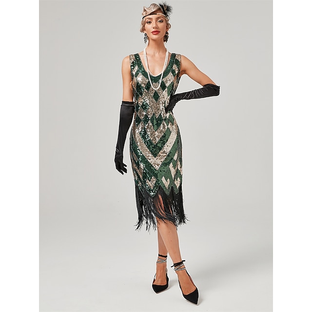Roaring 20s 1920s Cocktail Dress Midi Flapper Dress Dress Prom Dress ...