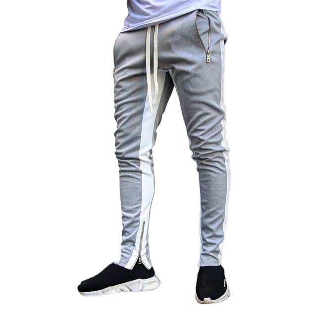 Men's Joggers Sweatpants Zipper Pocket Ankle Zippers Bottoms Athletic ...