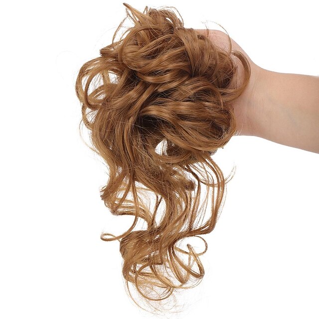 synthetic bun wig messy long beard hair ring elastic hair bag wig ring ...