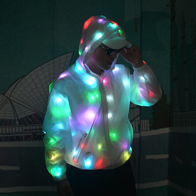 Glowing Jacket Womens Mens Hoodies Coat with LED Luminous for Party Bar ...