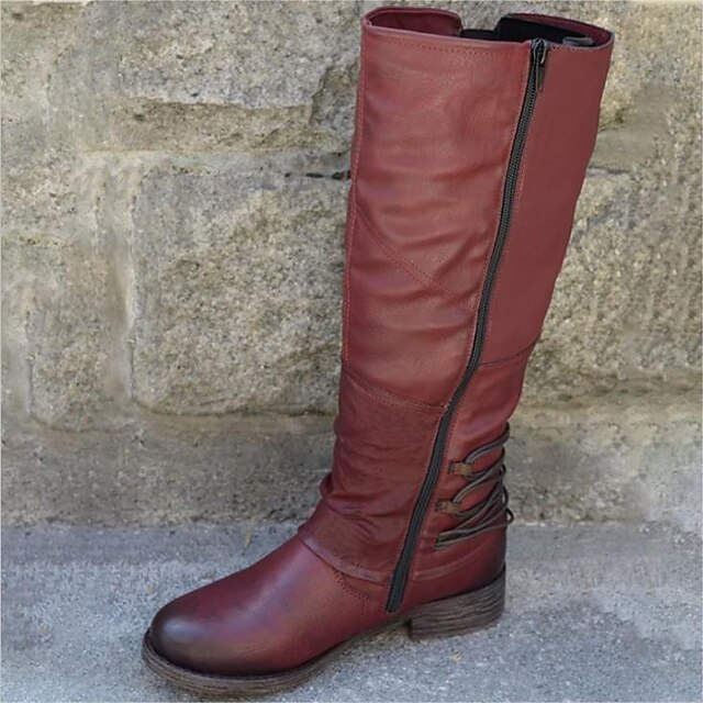 Women's Boots Biker boots Plus Size Riding Boots Outdoor Daily Solid ...
