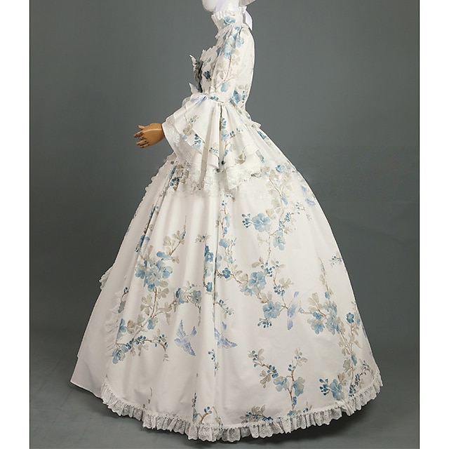 Rococo Baroque Victorian Floor Length Dress Prom Dress Flare Cuff ...