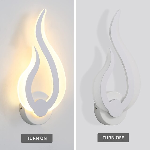 1-Light 31cm LED Wall Lamps Fire Shape Design Wall Sconces Modern ...