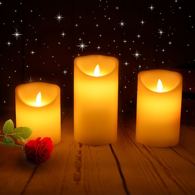 LED Candles Flameless Flickering Pillar Candles with Remote and Timer ...