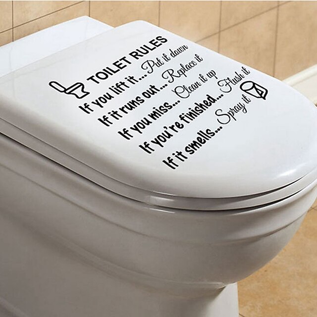 Funny Warning Toilet Stickers Cartoon Child Urination Toilet Lid WC ...