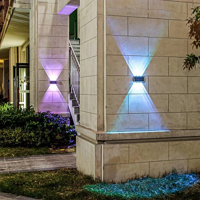 Outdoor Solar Wall Lights LED Garden Lights Smart Light Control Sensor ...