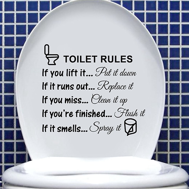 Funny Warning Toilet Stickers Cartoon Child Urination Toilet Lid WC ...