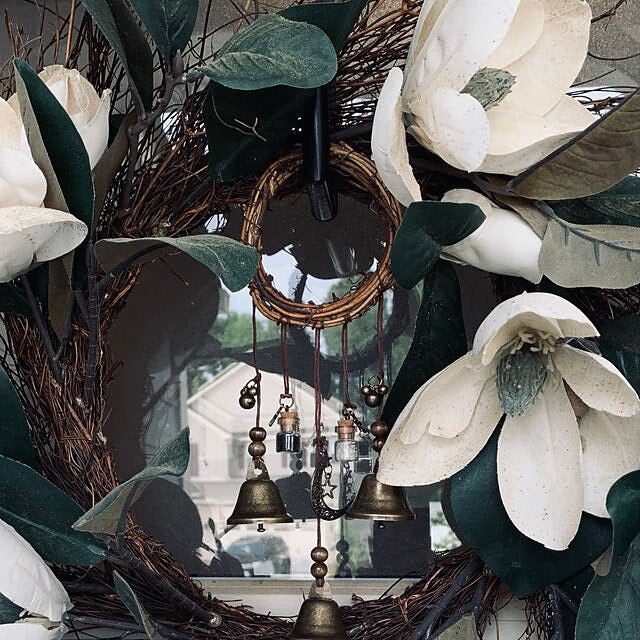 Handmade Witch Bells for Home Protection, Witch Wind Chimes Door Hanger ...