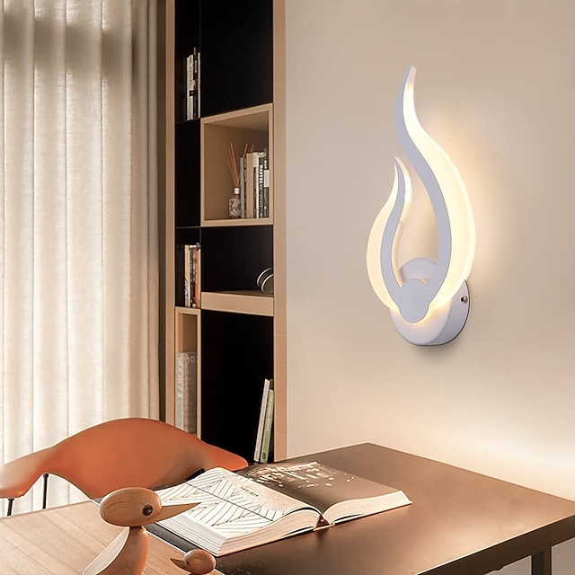 1-Light 31cm LED Wall Lamps Fire Shape Design Wall Sconces Modern ...