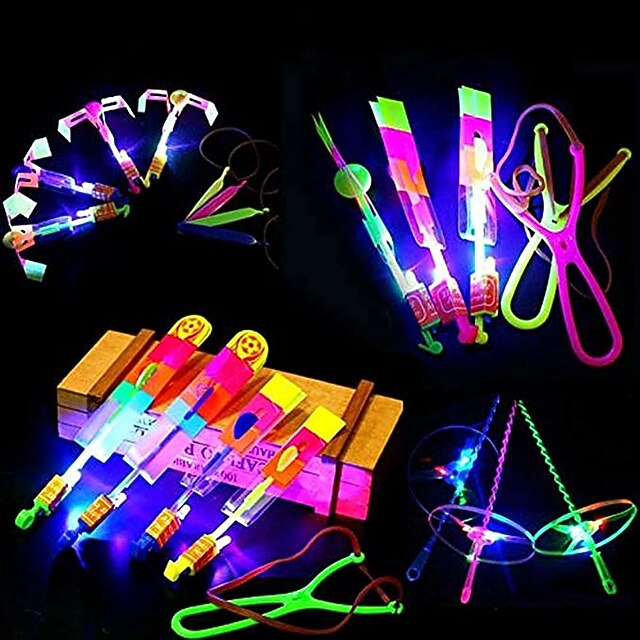 10pcs Amazing Led Light Arrow Rocket Helicopter Flying Toy Party Fun ...