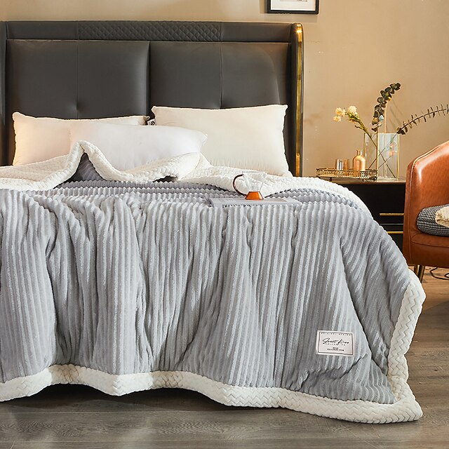 Sherpa Blanket Fleece-Layerd Thick Warm Blanket for Winter Bed Super ...