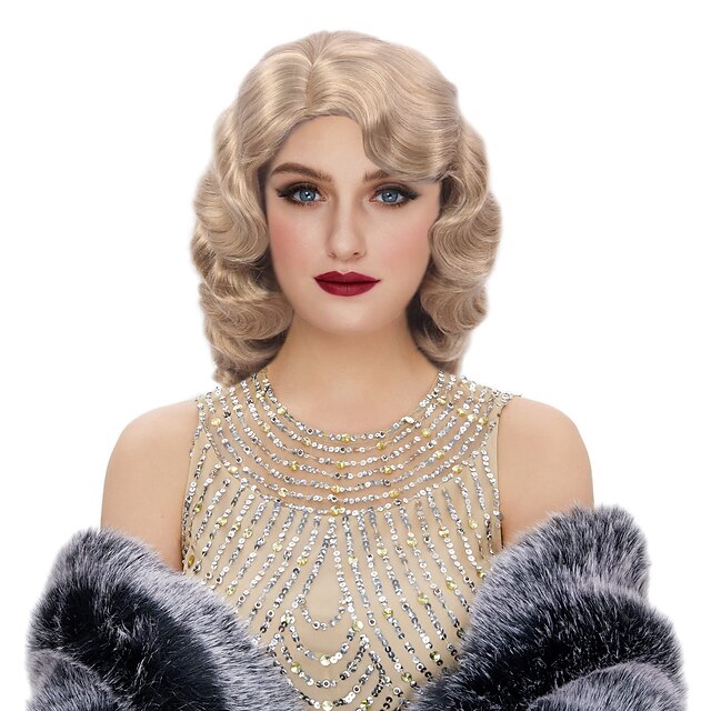Roaring 20S Wig Wave 1920S Wig Short Curly Fancy Dress for Women ...