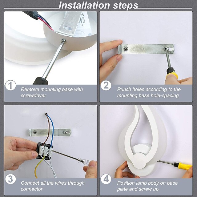 LED Light Modern Wall Lamp Acrylic Sconce 10W IP44 Flame Shape Indoor ...