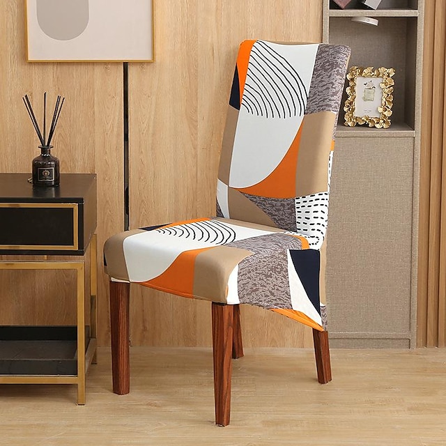 Stretch Printed Dining Room Chair Covers XL/Oversized Removable ...