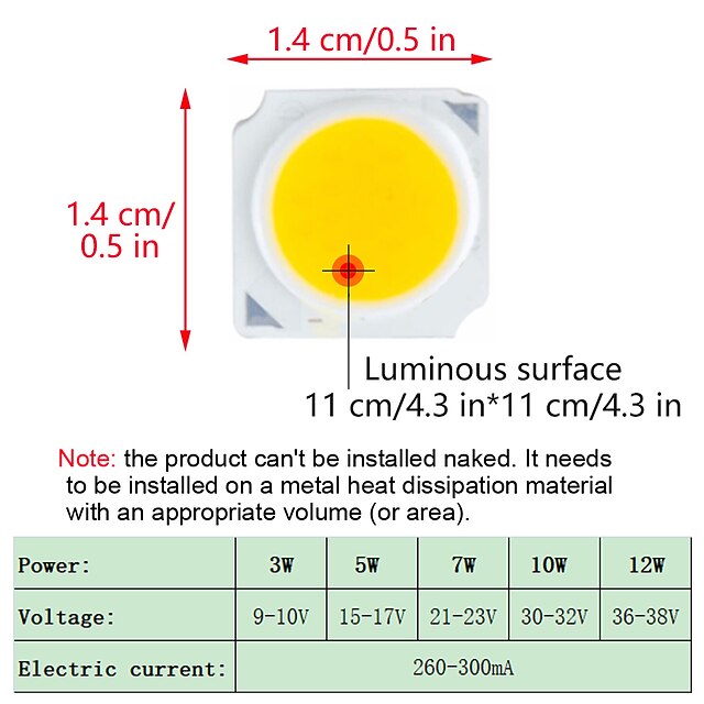 9/20pcs LED Lamp Bead Source Warm White Natural light White Light 3-12W ...