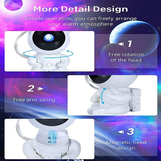 Star Projector Astronaut Lamp,Christmas Light, Galaxy Night Light ...