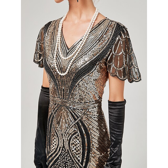 Roaring 20s 1920s Ankle Length Dress Evening Dress Prom Dress Normal ...