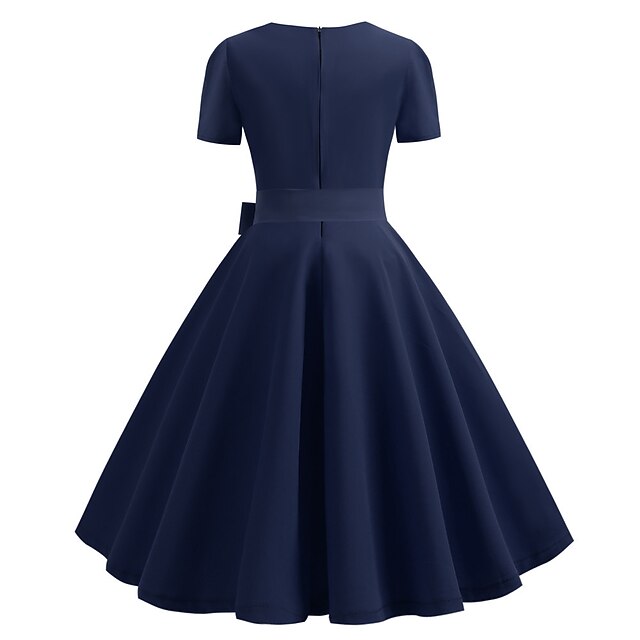 Women's A-Line Rockabilly Dress Polka Dots Swing Dress Flare Dress with ...