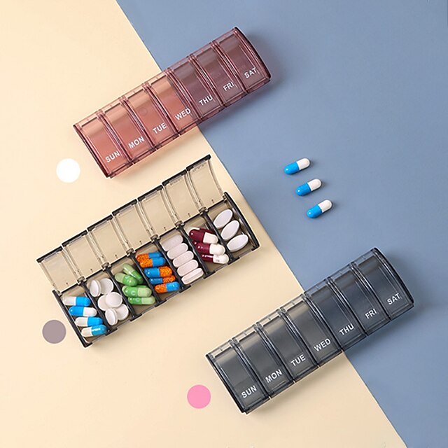 1db hordozható 7 napos heti tabletta tartó tabletta gyógyszeres doboz ...
