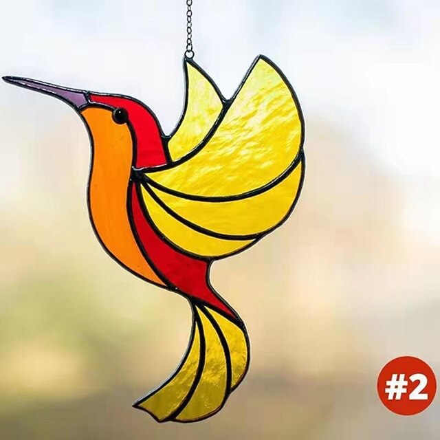 hummingbird suncatcher metal glass window pendant ukrainian hummingbird ...
