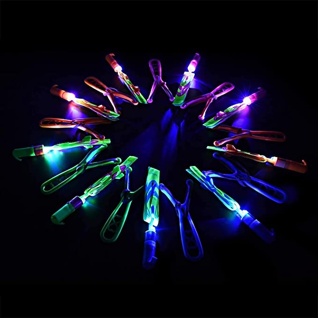 10pcs Amazing Led Light Arrow Rocket Helicopter Flying Toy Party Fun ...