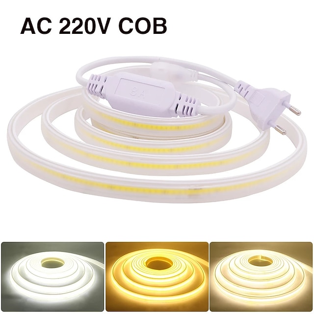 COB LED Strip Lights, 360 LEDs/m Waterproof Outdoor Decor, Flexible ...