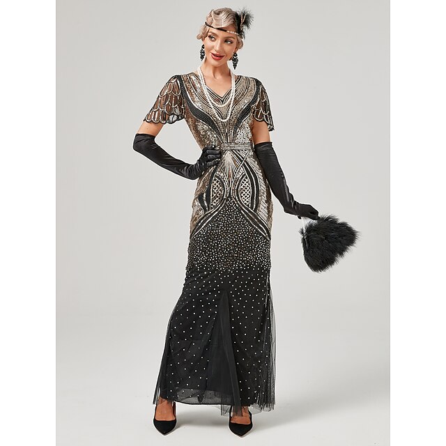Roaring 20s 1920s Ankle Length Dress Evening Dress Prom Dress Normal ...