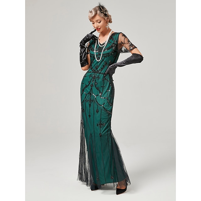 Roaring 20s 1920s Ankle Length Dress Evening Dress Prom Dress Normal ...