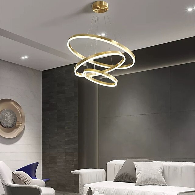 LED Pendant Light Ring Circle Design 3 Rings 40/60/80cm Adjustable ...
