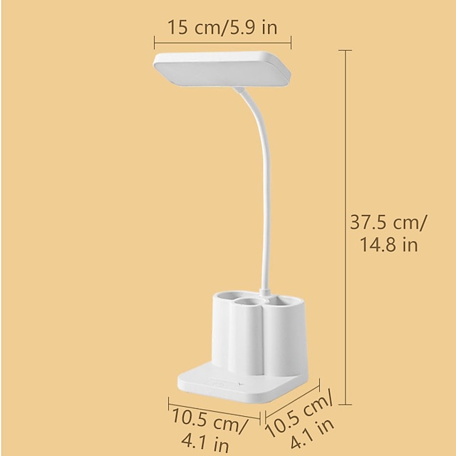 Desk Lamp LED Flexible Study Lamp With Pen Holder LED Desk Lamp With ...