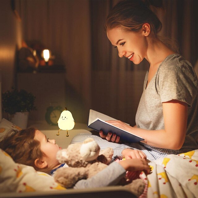Cute Sleeping Silicone Night Light Gift Bedroom Sleeping Bedside Tap ...