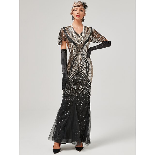 Roaring 20s 1920s Ankle Length Dress Evening Dress Prom Dress Normal ...