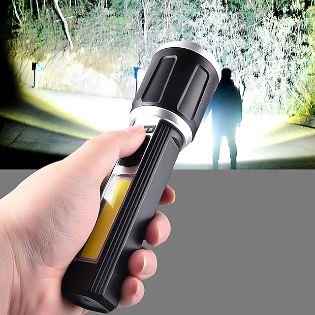 LED Flashlight Outdoor Waterproof Portable USB Strong Light Lighting ...