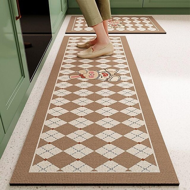 Kitchen Floor Mats Lattice Non-Slip Waterproof And Oil-Proof Mats Dirt ...