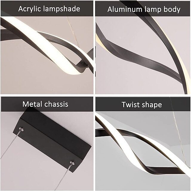2-Light 80 cm Line Design Chandelier Aluminum Linear Painted Finishes ...
