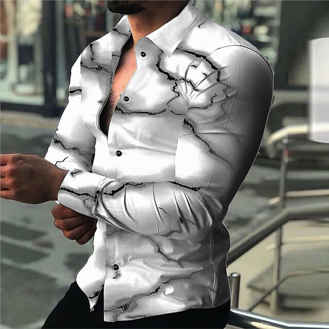 Men's Lightning Shirt Long Sleeve Fashion Designer Casual Outdoor ...