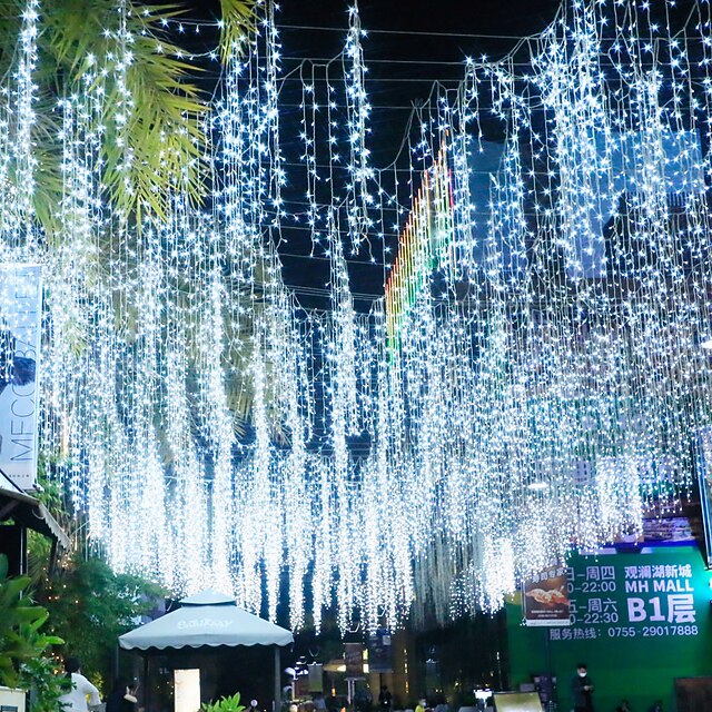 Icicle Dripping Curtain String Fairy Lights 4M - 120 LED Outdoor Window ...