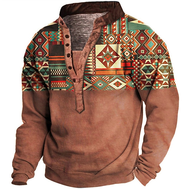 Men's Graphic Prints Sweatshirt Pullover Long Sleeve Sweatshirt V Neck ...