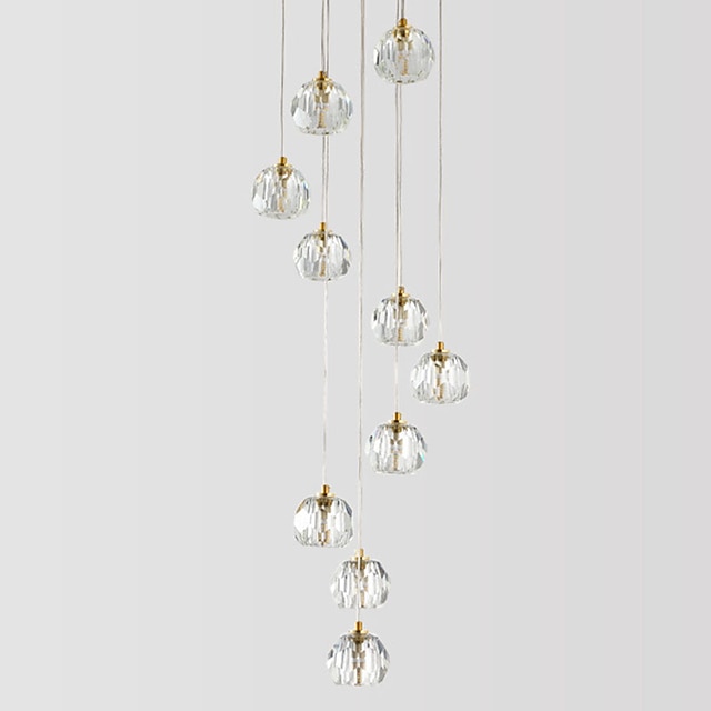 Chandelier LED Crystal 10-Light 35 cm Flush Mount Lights Spiral ...