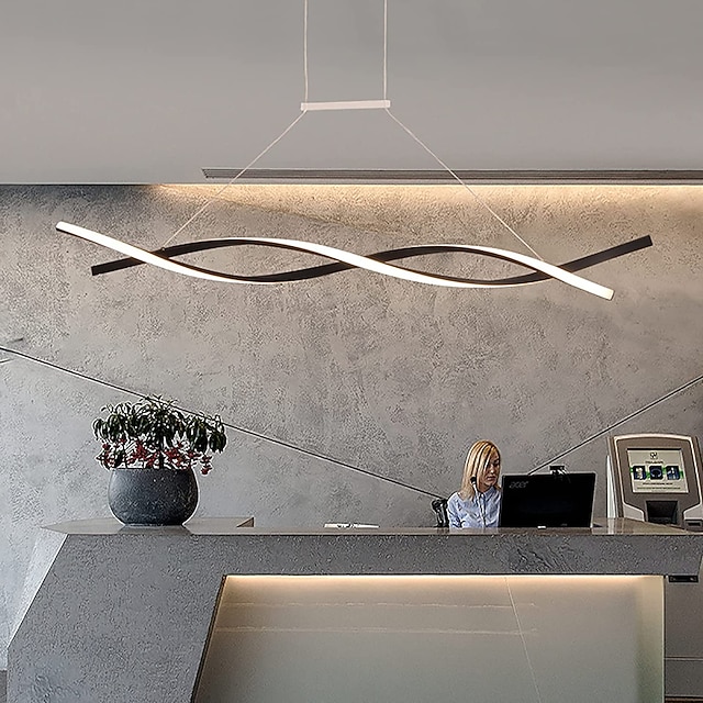 2-Light 80 cm Line Design Chandelier Aluminum Linear Painted Finishes ...