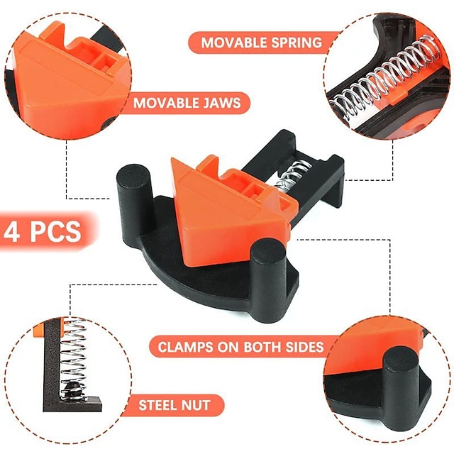 90Degree Right Angle Clamp Set Picture Frame Corner Clips Mate ...