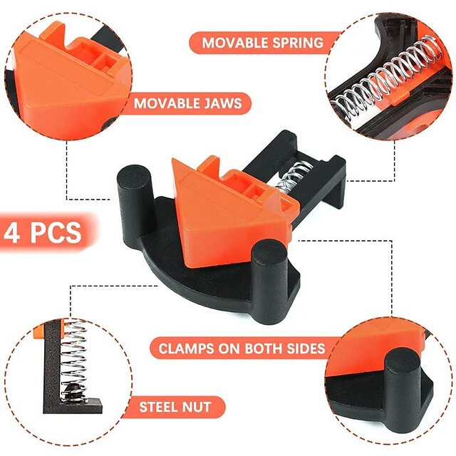 90Degree Right Angle Clamp Set Picture Frame Corner Clips Mate ...