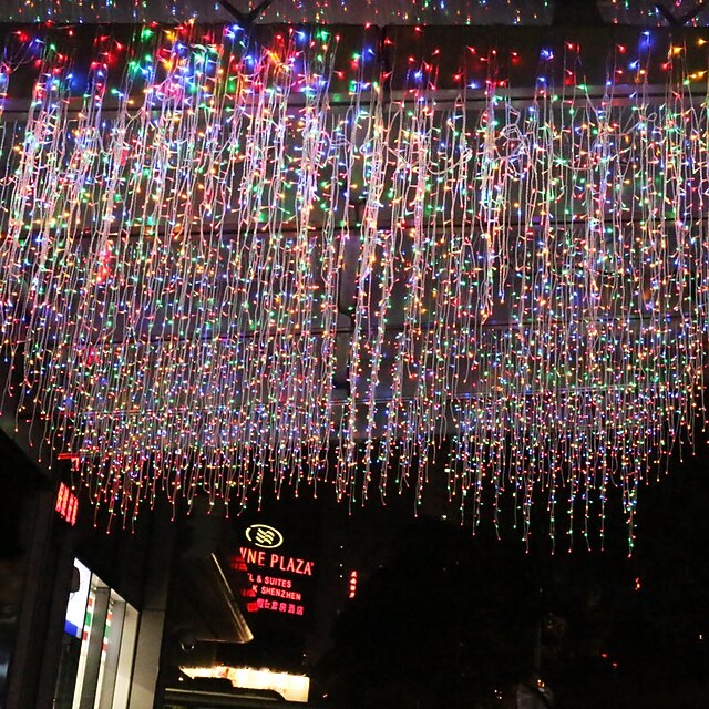 Icicle Dripping Curtain String Fairy Lights 4M - 120 LED Outdoor Window ...