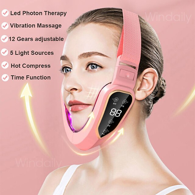 Facial Lifting Device LED Photon Therapy Facial Slimming Vibration ...